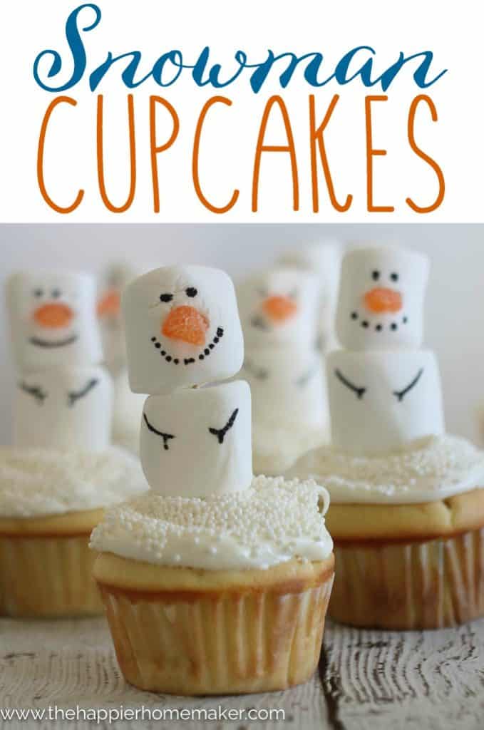 Easy Snowman Cupcakes (with VIDEO) - The Happier Homemaker