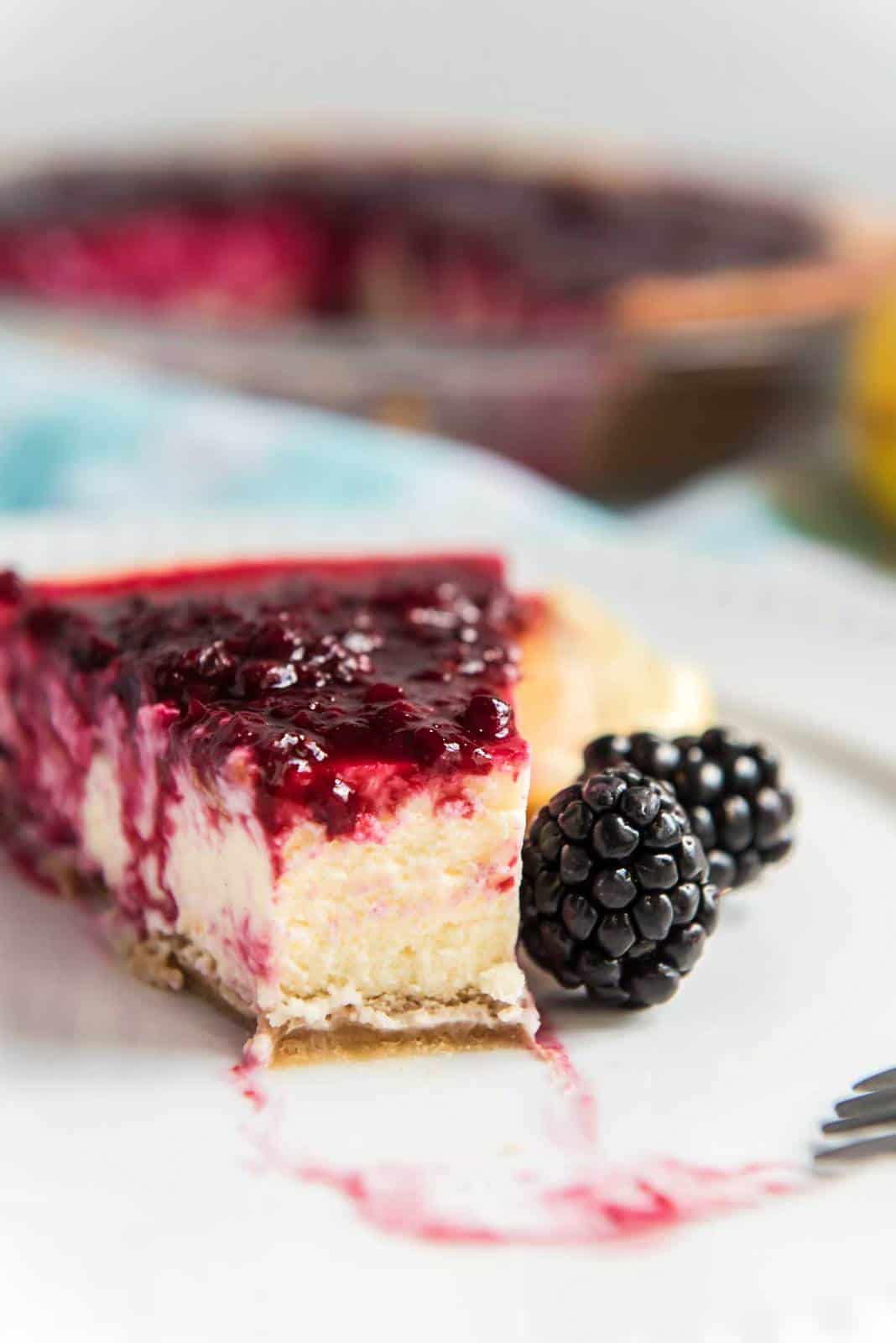 Lemon Blackberry Cheesecake | The Happier Homemaker