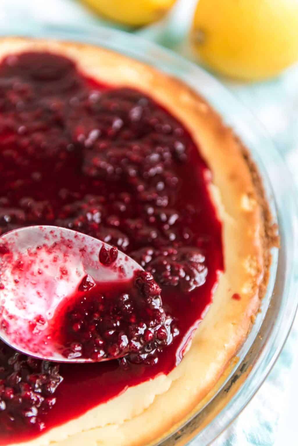 Lemon Blackberry Cheesecake - The Happier Homemaker