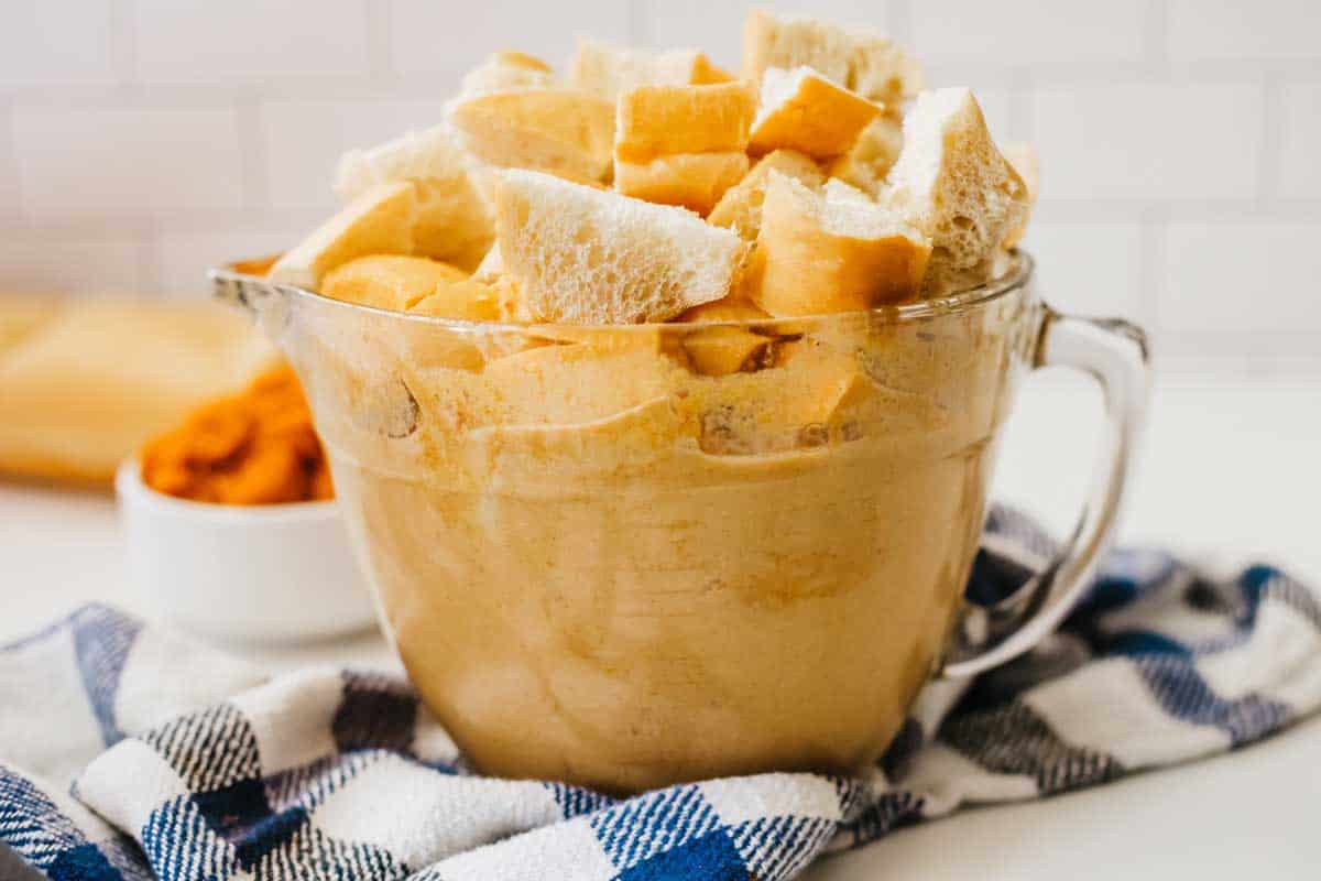 Pumpkin Bread Pudding - The Happier Homemaker
