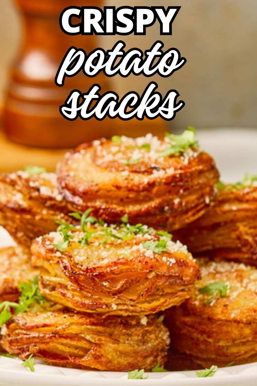Parmesan Potato Stacks - The Happier Homemaker